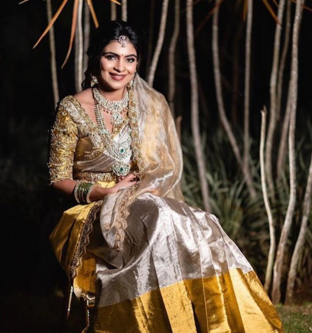 Kanchipuram Handloom Tissue Brocade Silk Saree